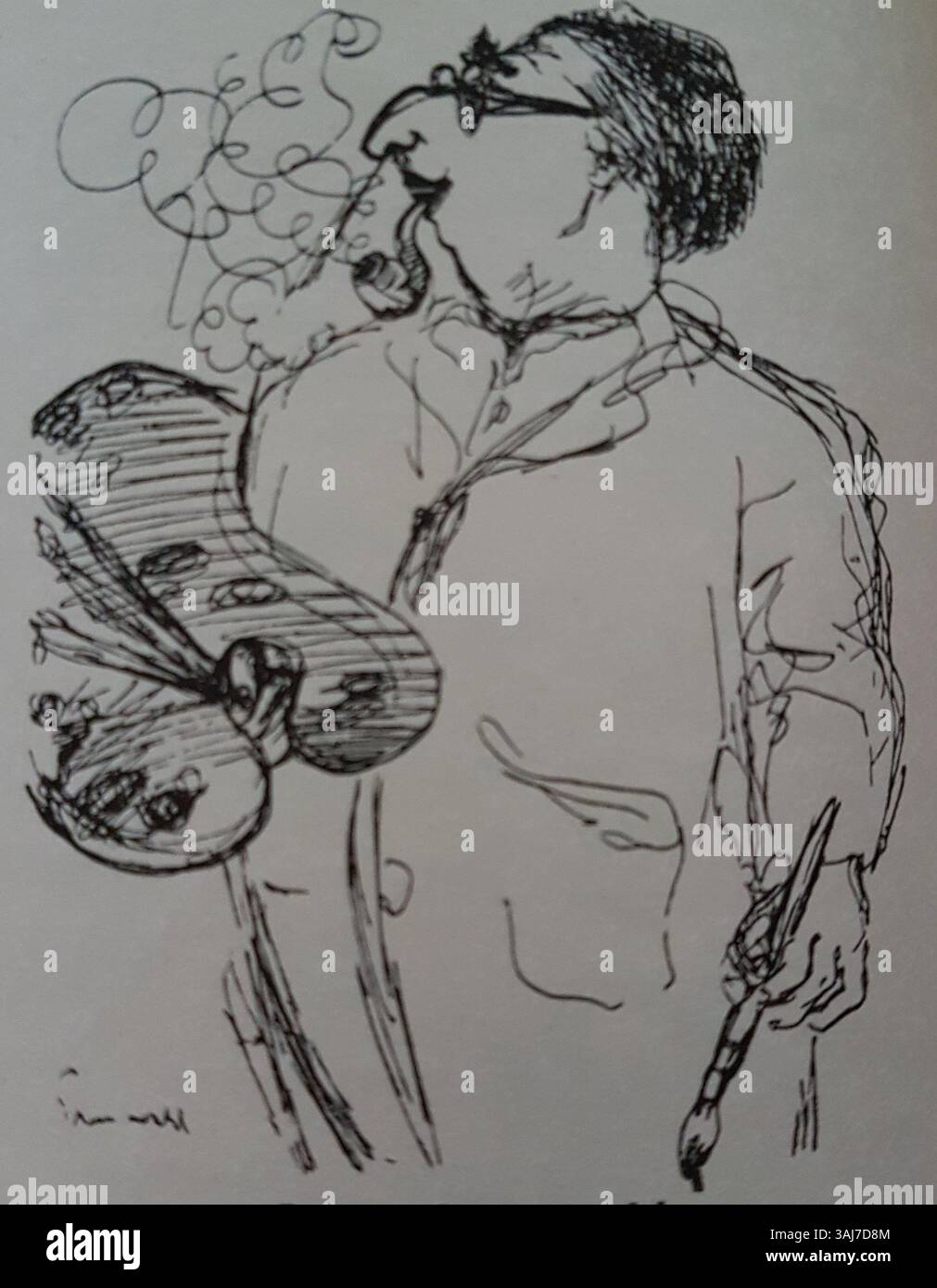 Isaac Grunewald's self-portrait in ink reflects his artistic approach ...