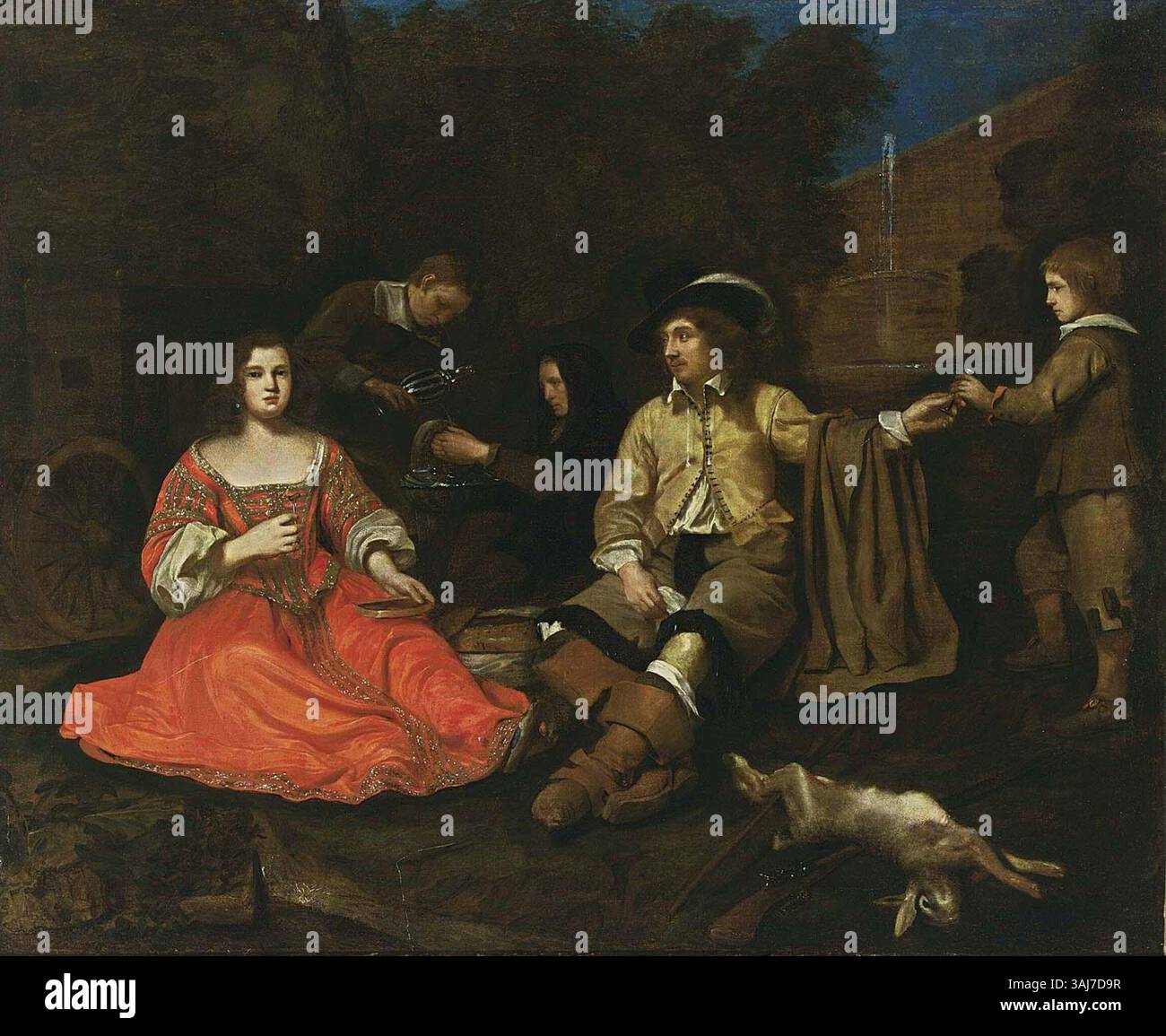 Michiel Sweerts’ 'Elegant hunting company resting,' painted around 1651 ...