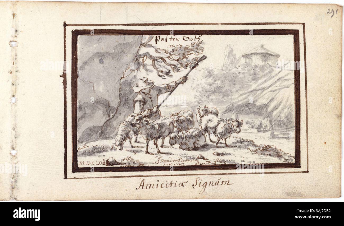 Jacob van der Does, a Dutch painter, created a drawing of a shepherd ...