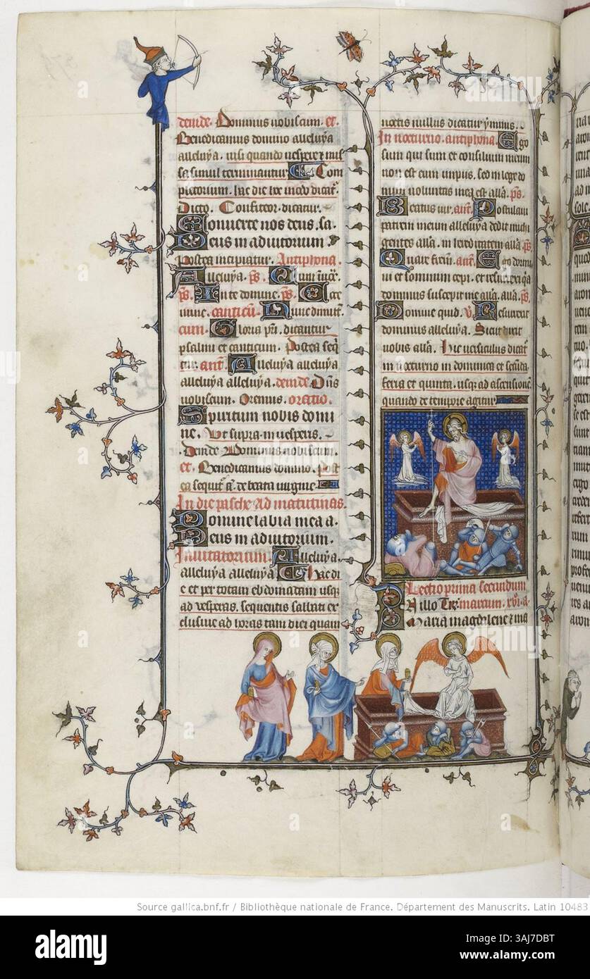 Folio 375v of Jean Pucelle's 'Breviarium' (1323-1326) illustrates a ...