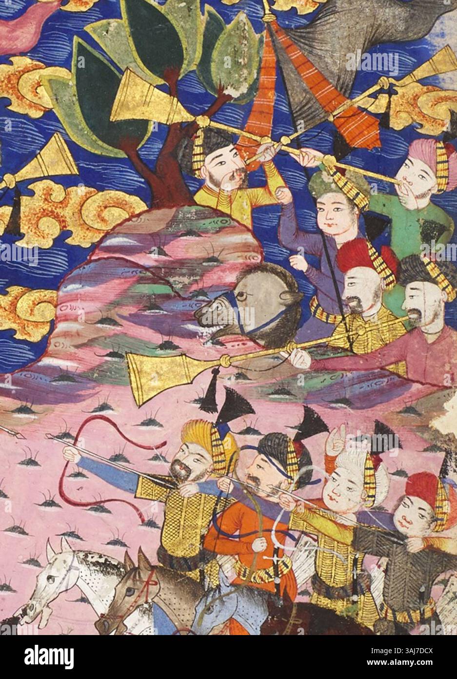 A depiction of Nafir or Karna trumpets from the 'Tarikh-i Alam-ara-yi ...