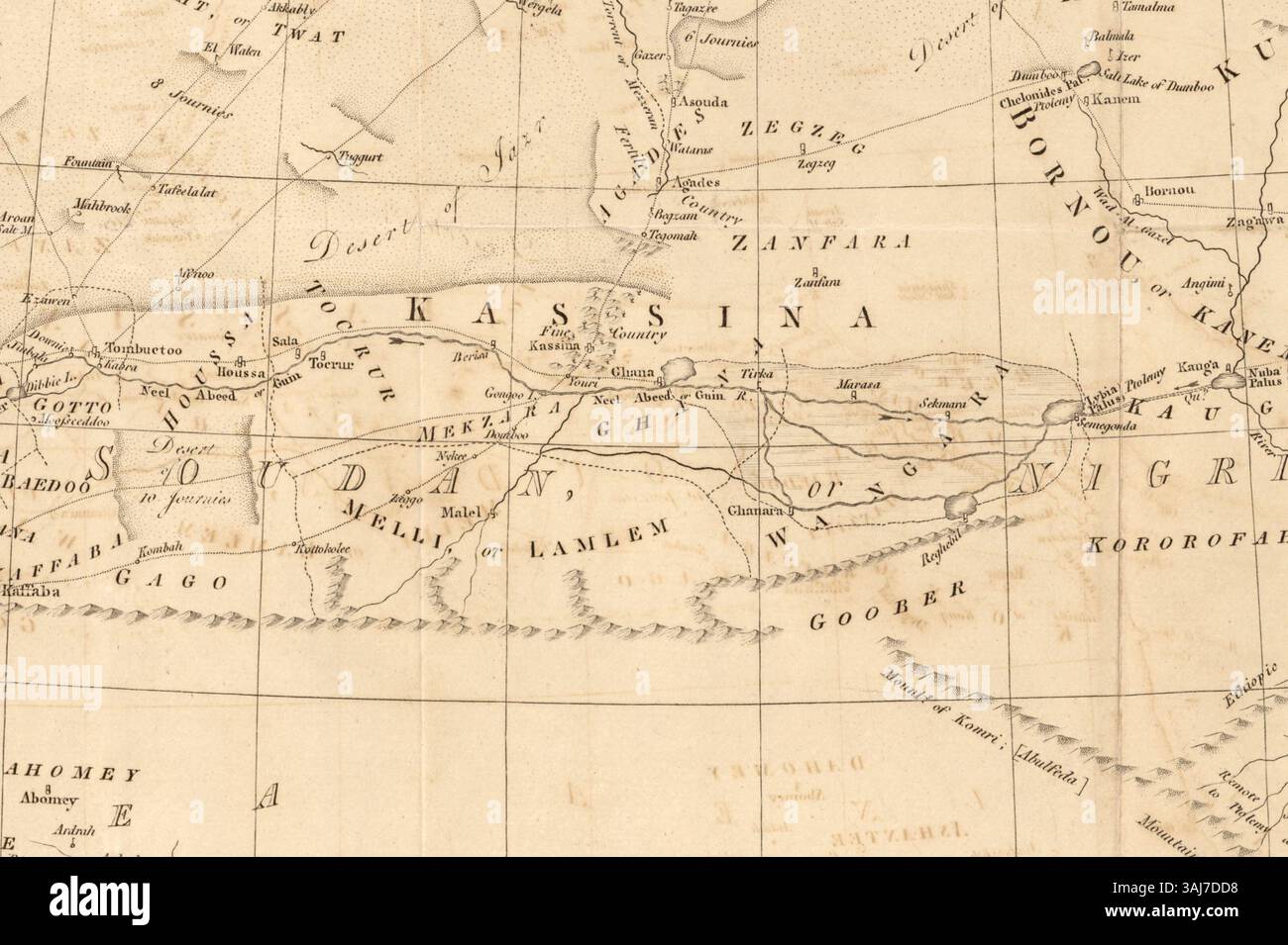 A map of Katsina, published on May 25, 1798, by James Rennell, an ...