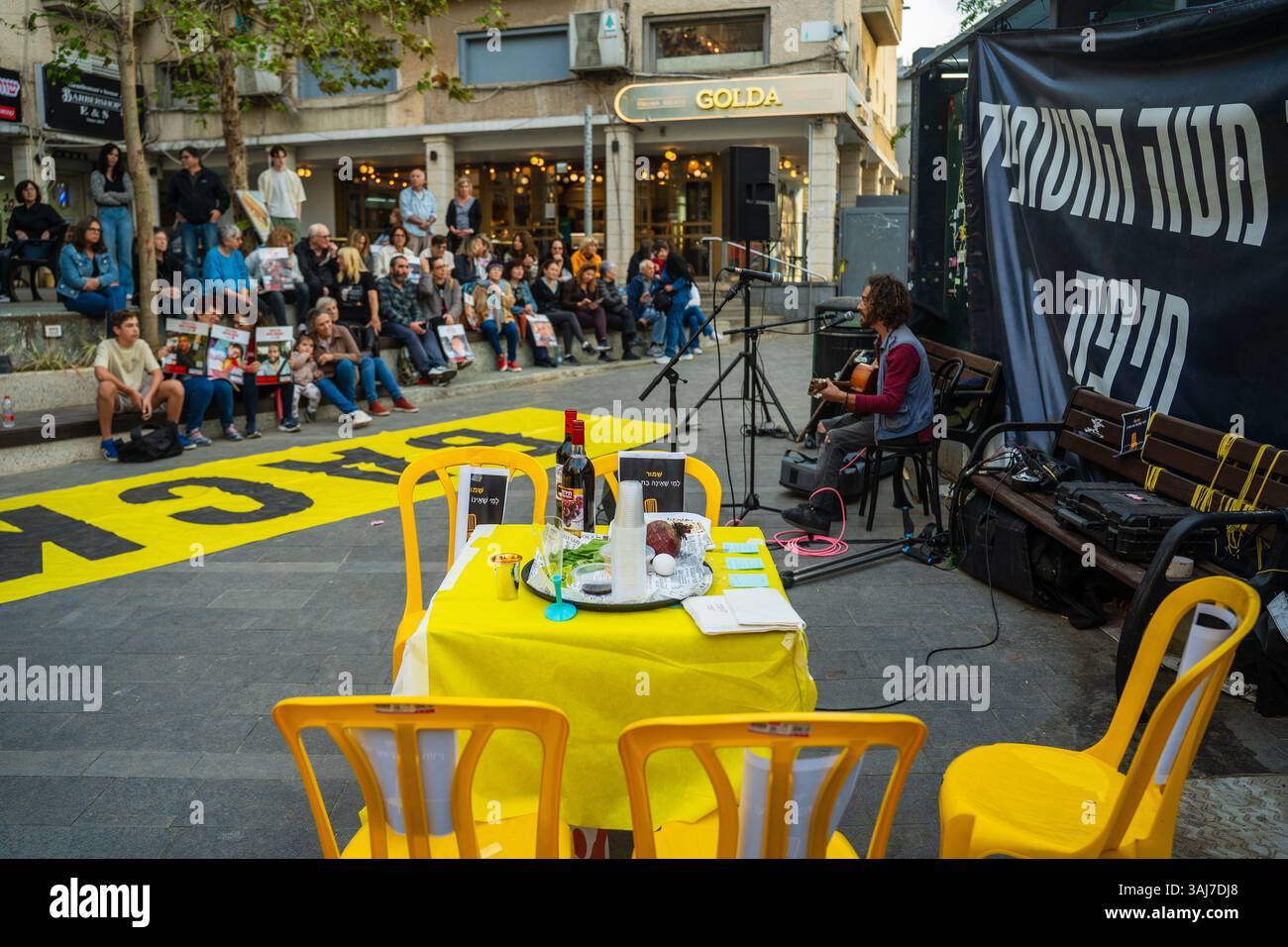 Haifa, Israel - April 09, 2025: Symbolic Passover Seder table, Crowd ...