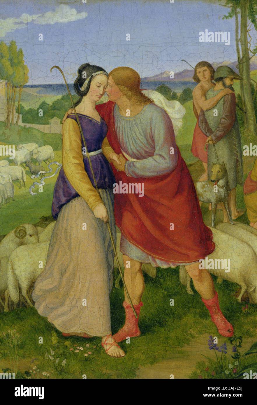 The 1827 painting by Erwin Speckter, Jacob meets Rachel at the well ...