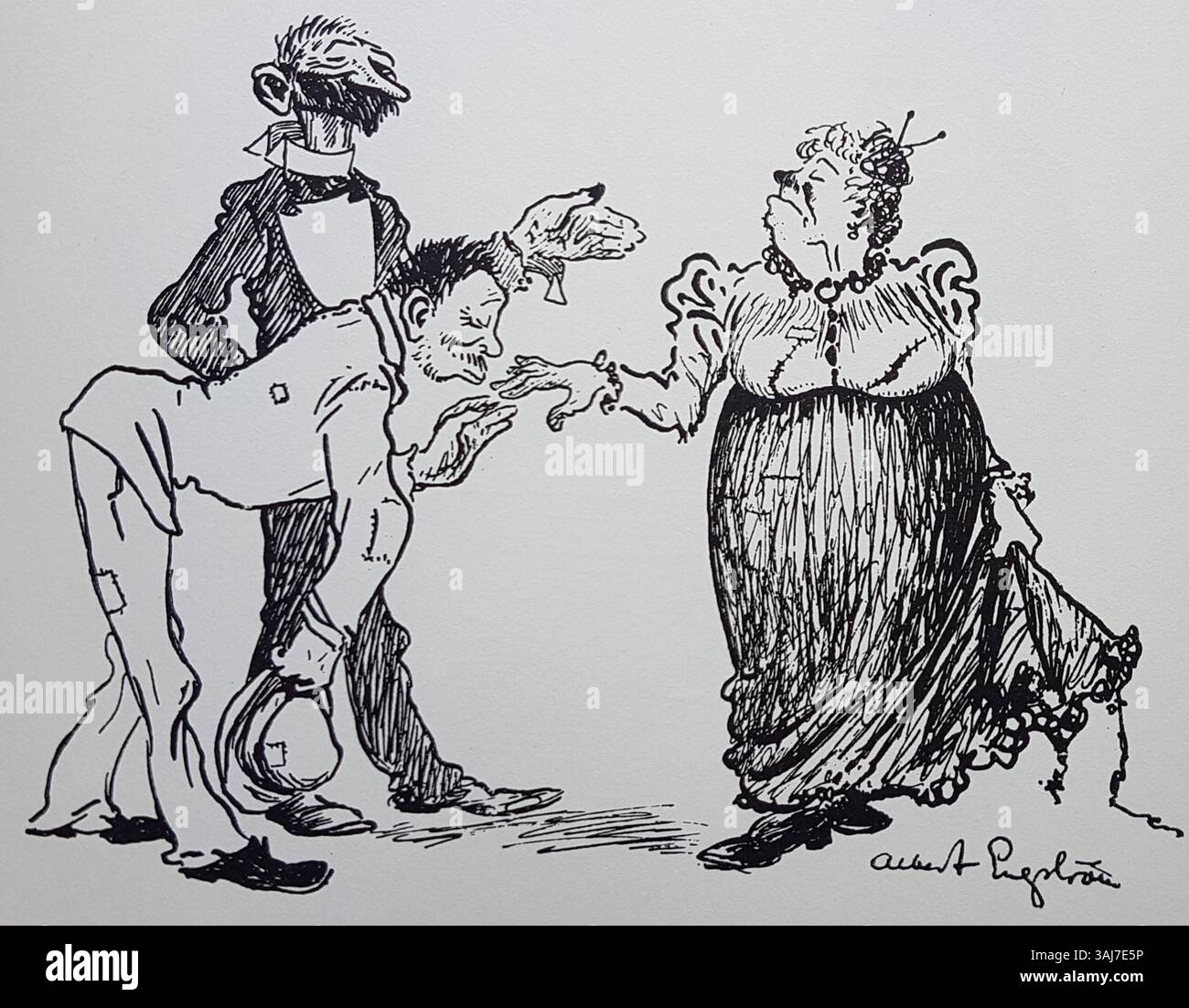 Cartoon by Albert Engström featuring Kolingen introducing his mother-in ...