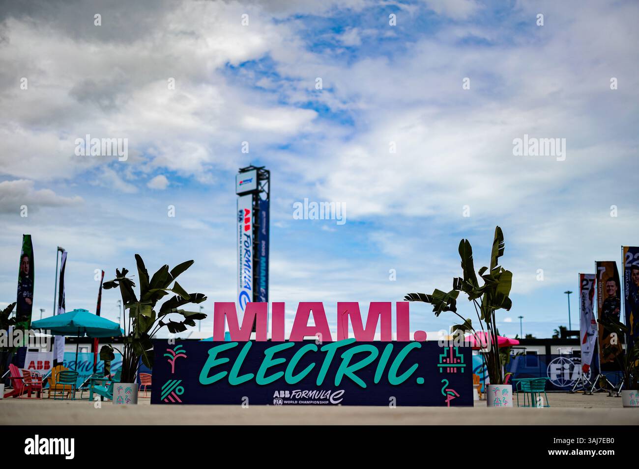 Homestead, Etats Unis. 10th Apr, 2025. illustration Miami Electric ...