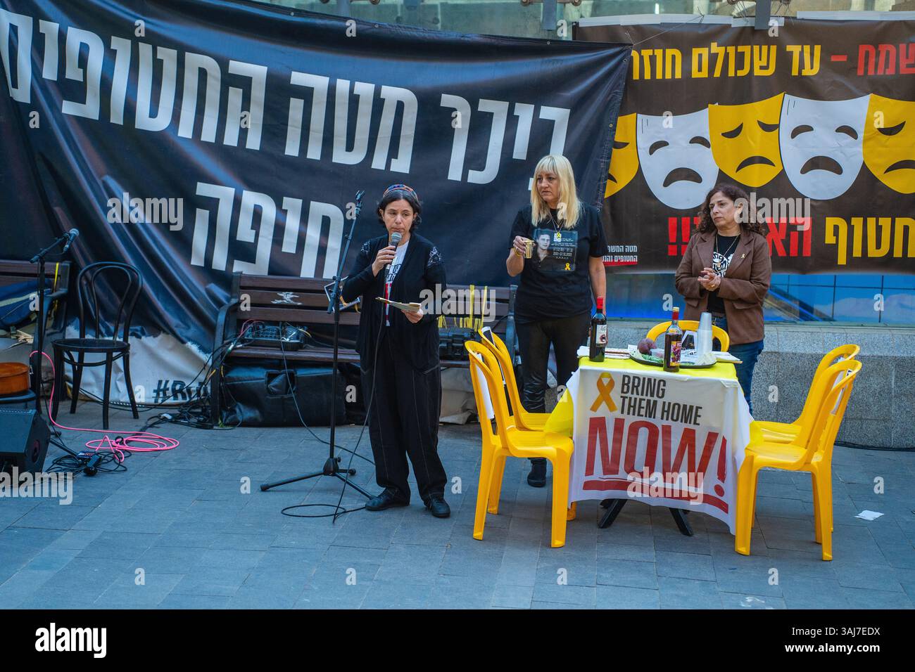 Haifa, Israel - April 09, 2025: Rabbi Ilana Abu Golan and Rabbi Naama ...