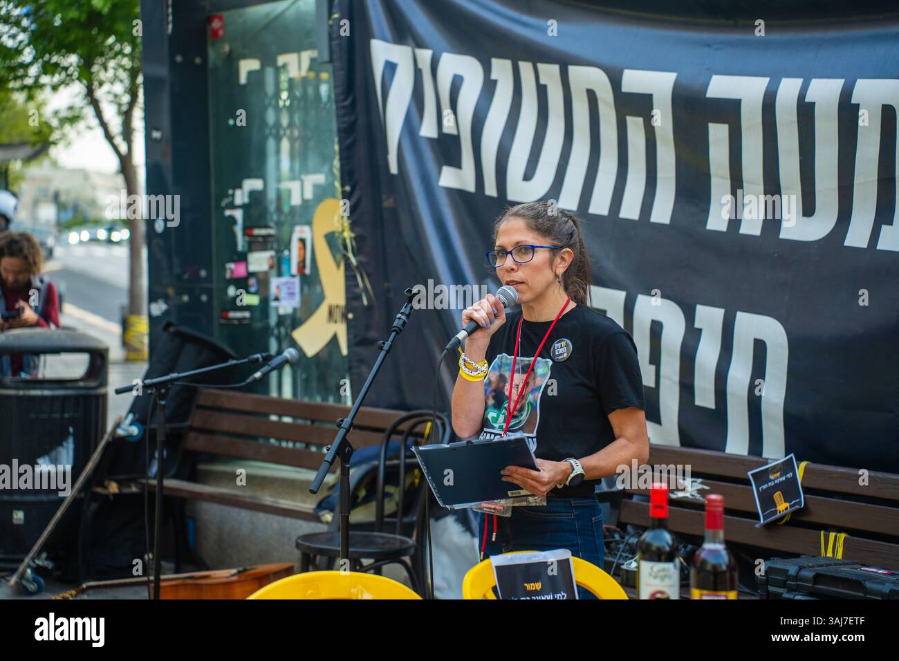 Haifa, Israel - April 09, 2025: Dr. Daniela Mazor speaks to the crowd ...