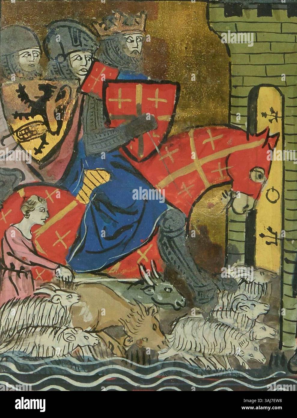 This cropped image of Godfrey of Bouillon, a medieval knight and leader ...