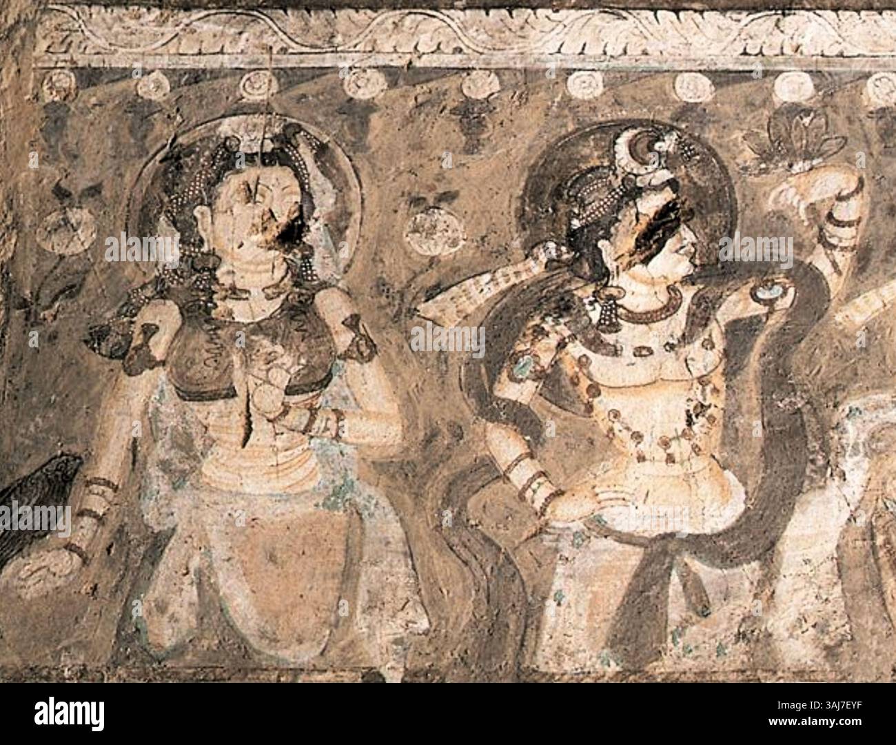 This decorative band in the left corridor of Cave 77, painted by a 6th ...