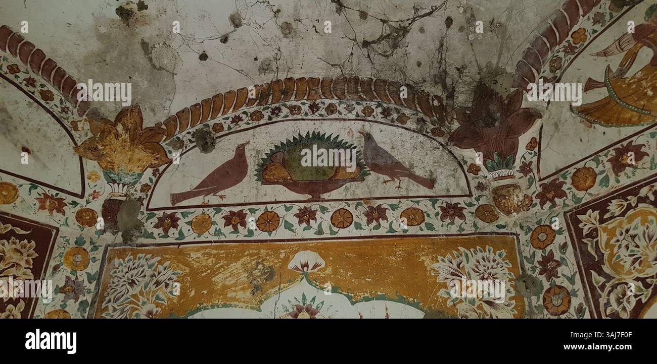 This fresco depicts Kokila (Koyal), a bird symbolizing singers, from ...