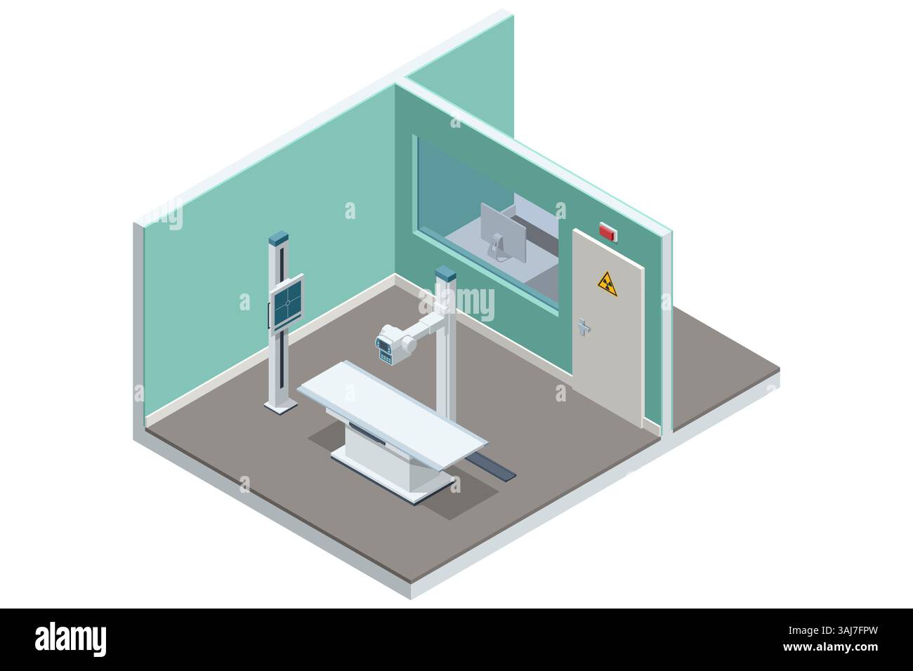 X-ray machine without people. Isometric vector illustration of a modern ...
