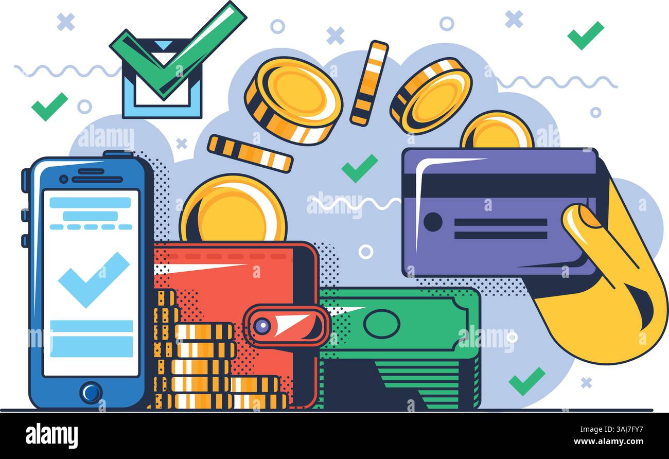 Successful Online Bank Payment. Mobile phone with confirmation ...