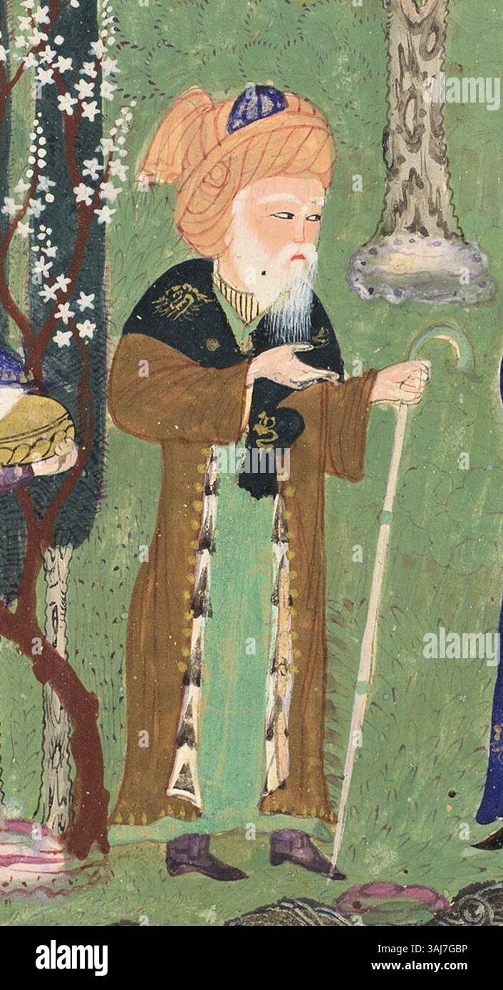 An imaginary depiction of the poet Firdausi, created as part of the ...