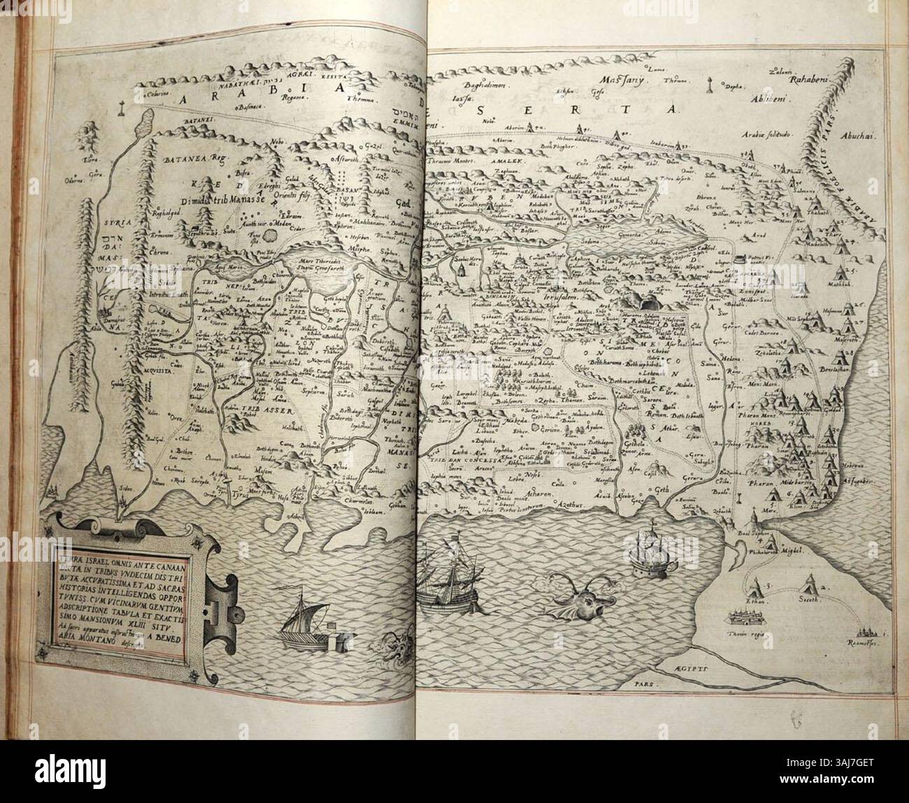 The map of Palestine from the 1583 edition of the Leuven Vulgate ...