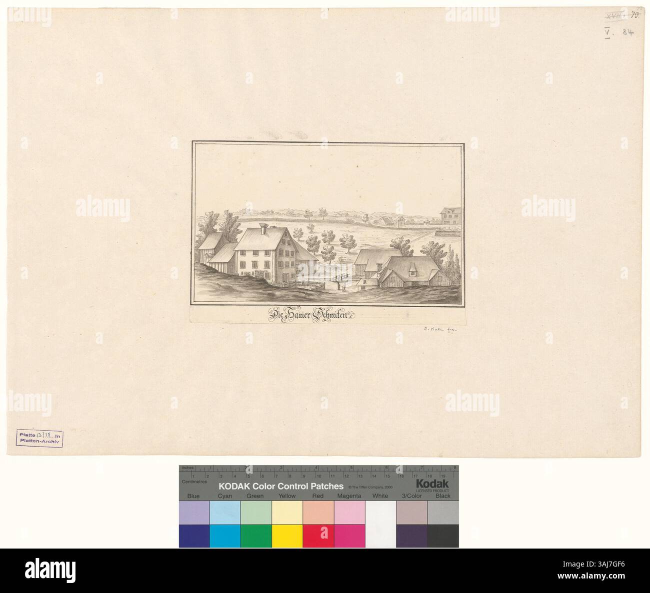 This late 18th-century drawing, created between 1770 and 1790, depicts ...