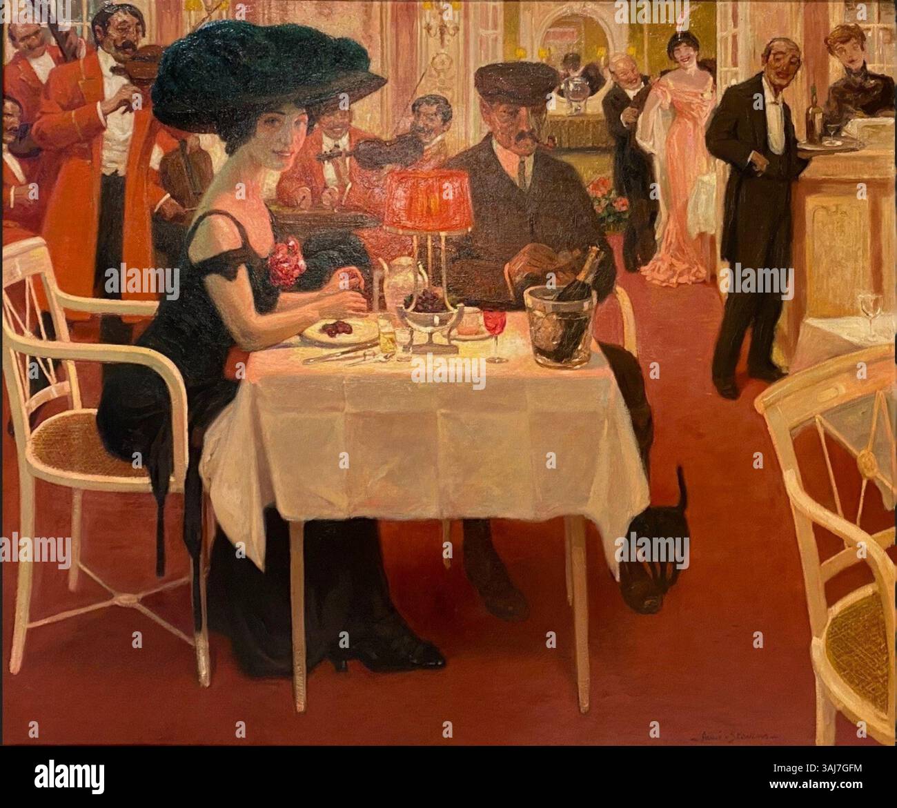 The painting 'The Miser' by Aimé Stevens, created between 1903 and 1951 ...