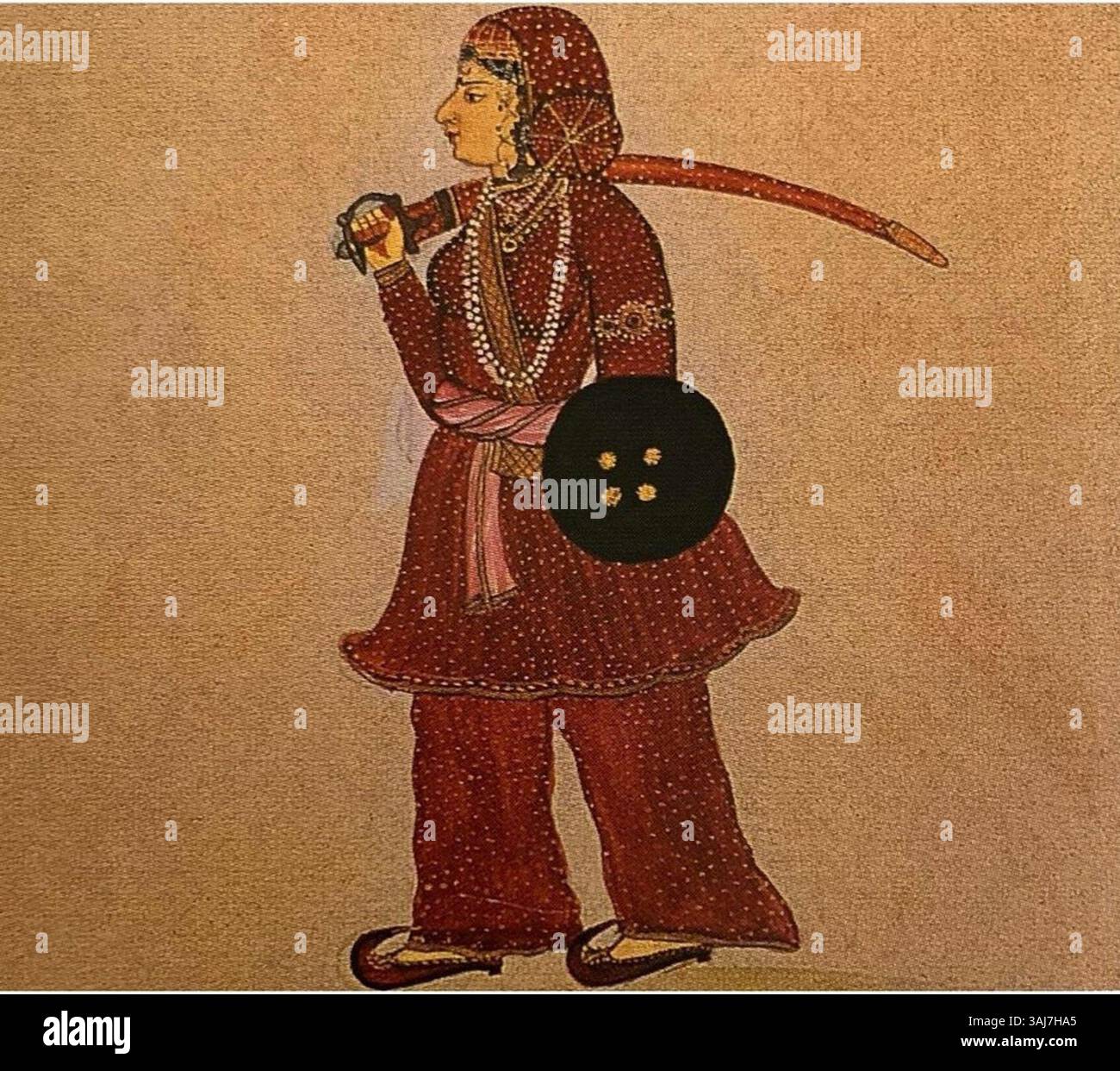 This 19th-century Sikh artwork showcases the distinctive style of the ...