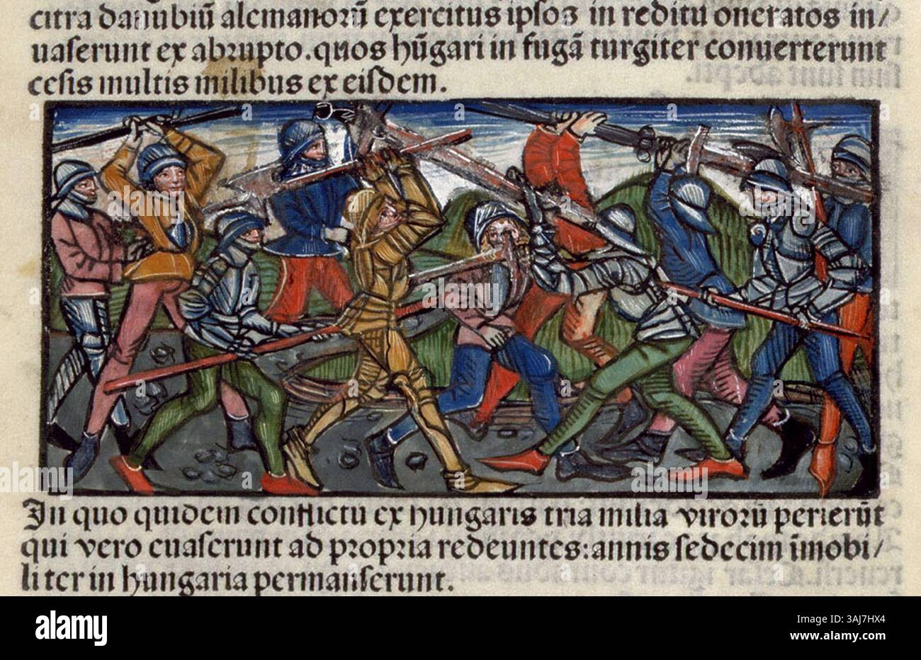 A depiction from the 'Chronica Hungarorum' by Johannes Thuróczy ...