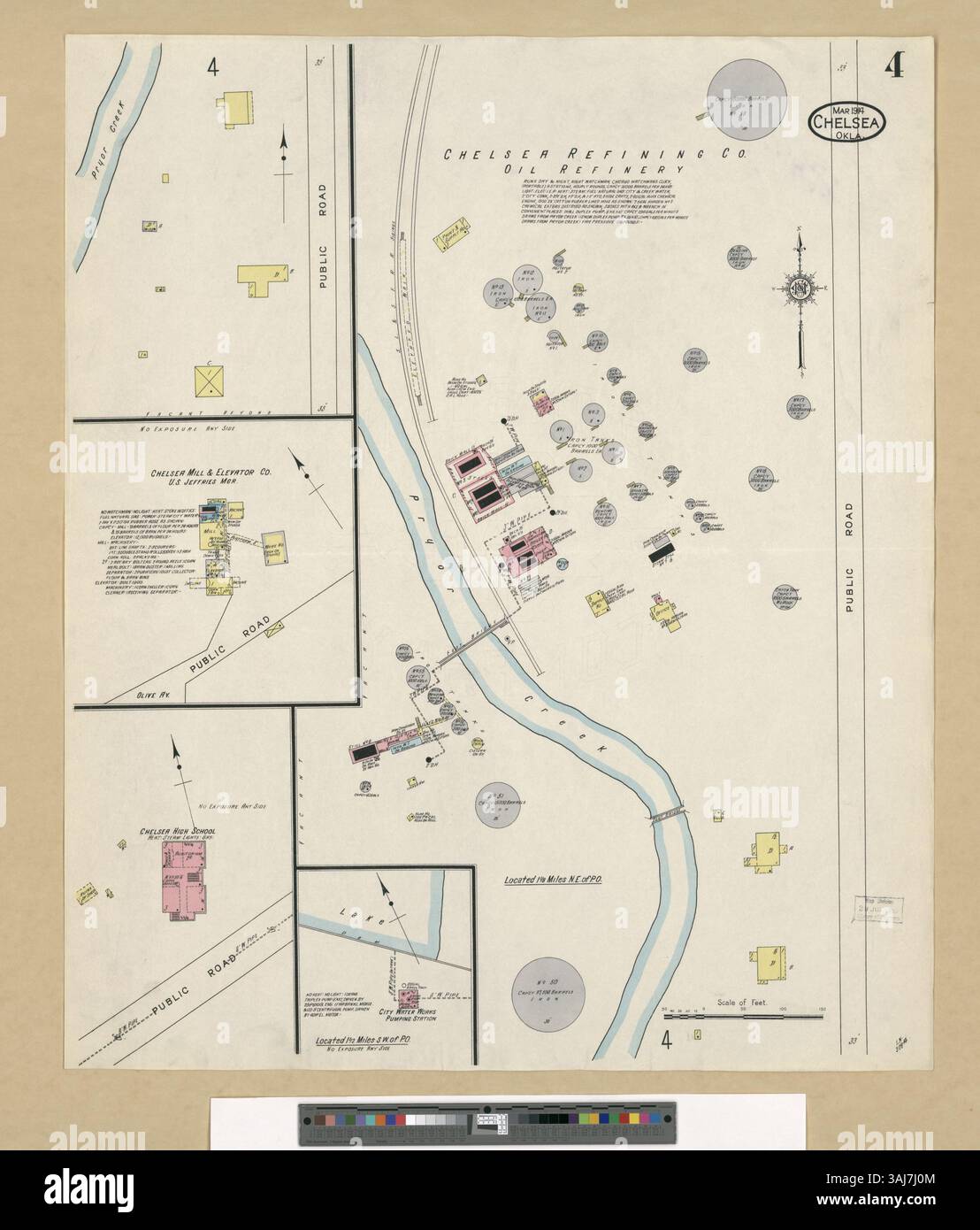 This March 1914 Sanborn Fire Insurance Map of Chelsea, Rogers County ...