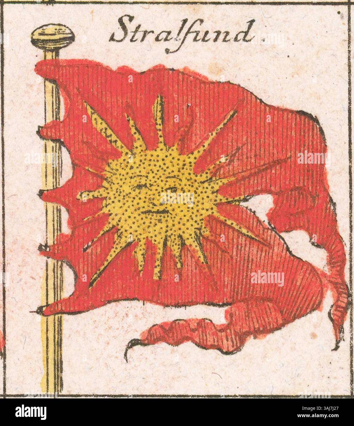 This flag chart by Tobias Lotter, created around 1760, details flags associated with Stralsund ...