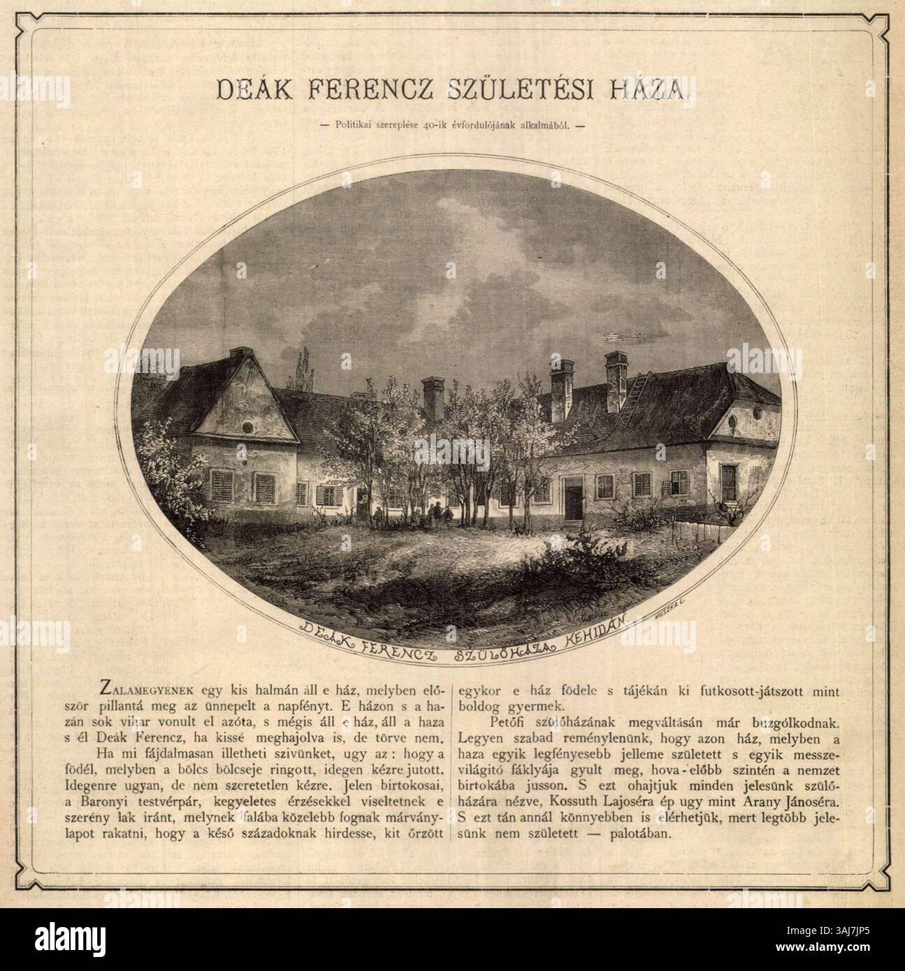 This painting by Lajos Elischer depicts the birthplace of Hungarian ...