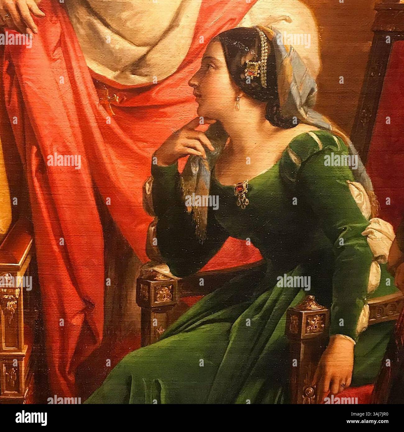 Detail of Beatrice d'Este in Francesco Podesti’s 1846 painting ...