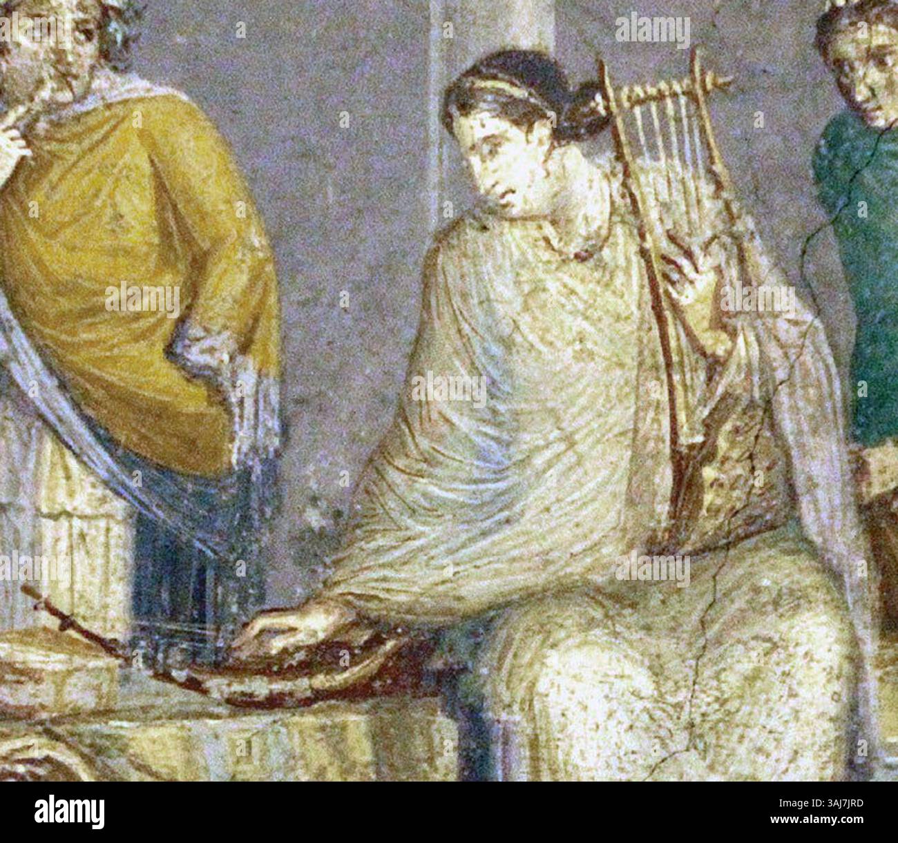 This 1st-century CE image from Pompeii shows a woman playing both a bow ...