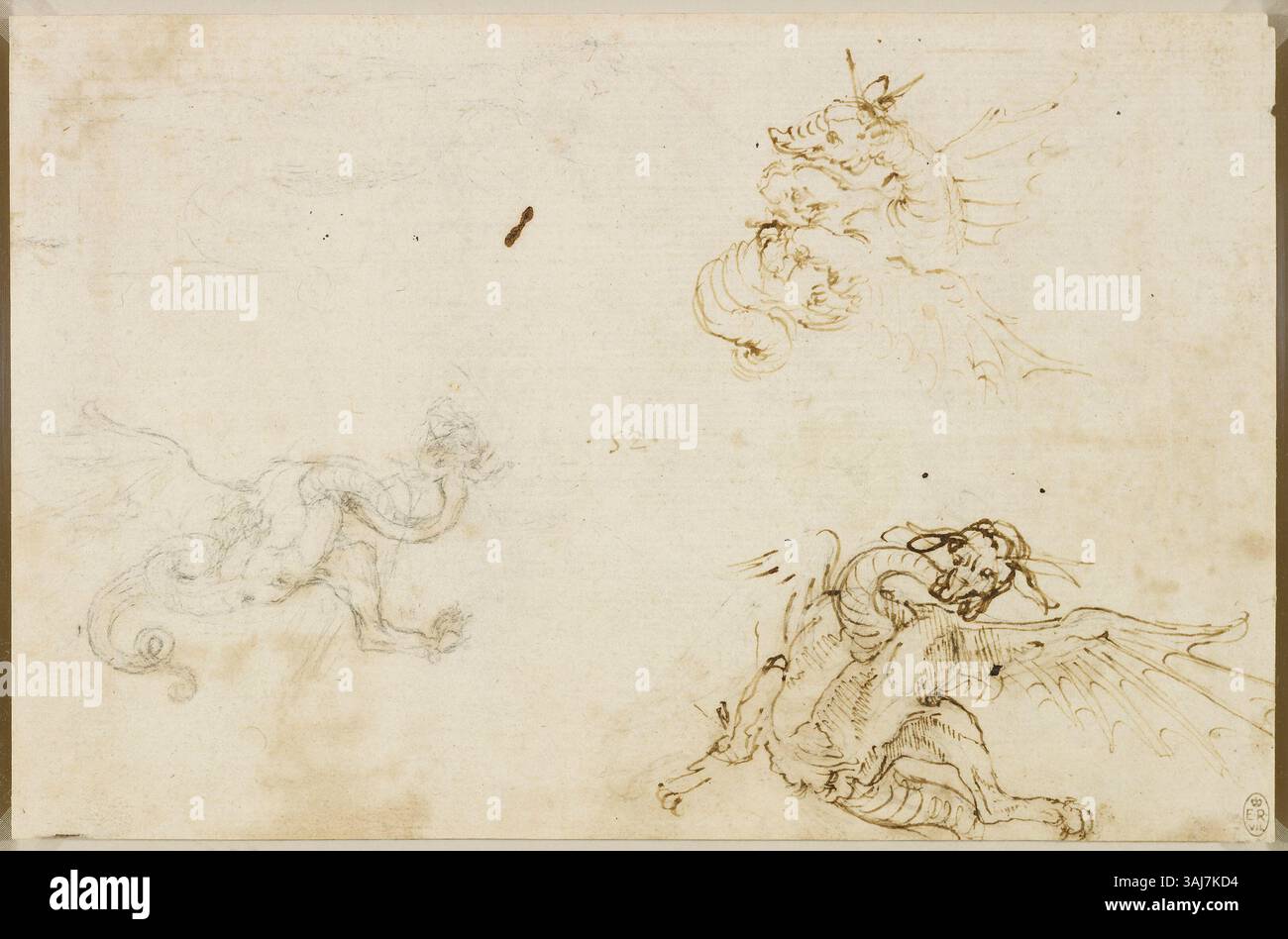 Leonardo da Vinci’s 'Studies of Dragons' from around 1478-1480 ...