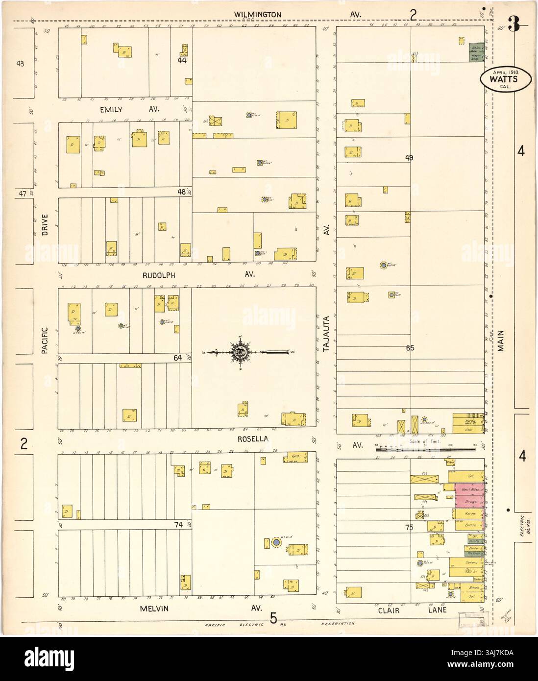 This Sanborn Fire Insurance Map, dated April 1910, depicts the Watts ...