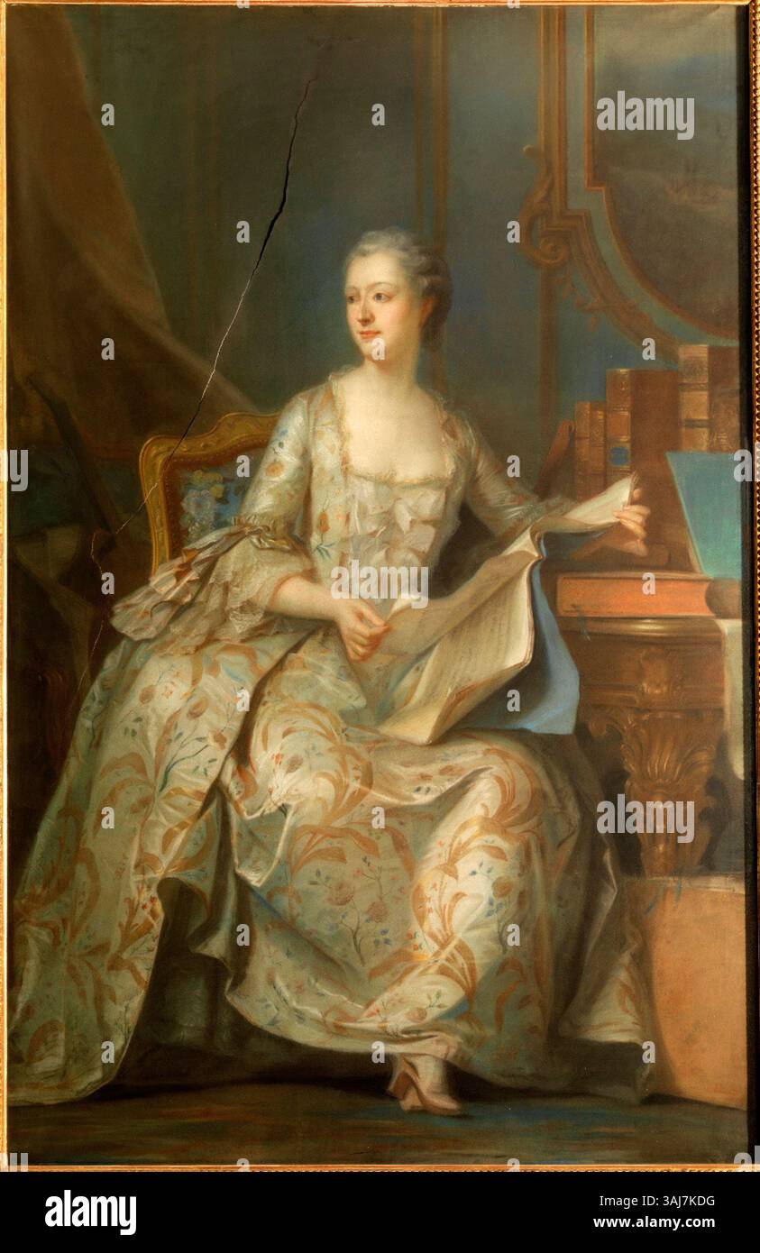This 18th-century portrait represents Madame de Pompadour, the ...