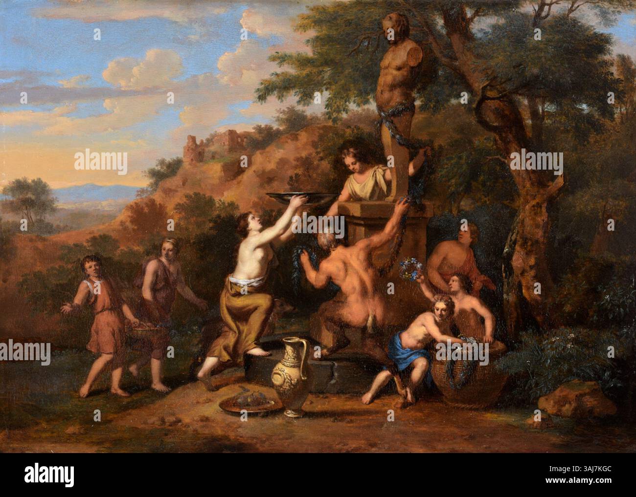 This 17th-century Dutch painting, 'Huldigung der Götter,' depicts a ...