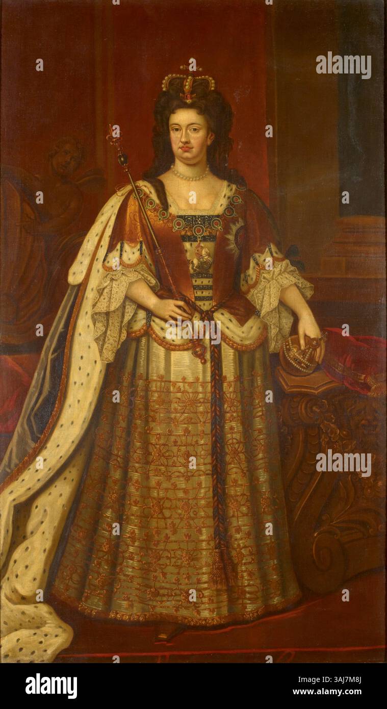 This painting, after Sir Godfrey Kneller, depicts Queen Anne of Great ...