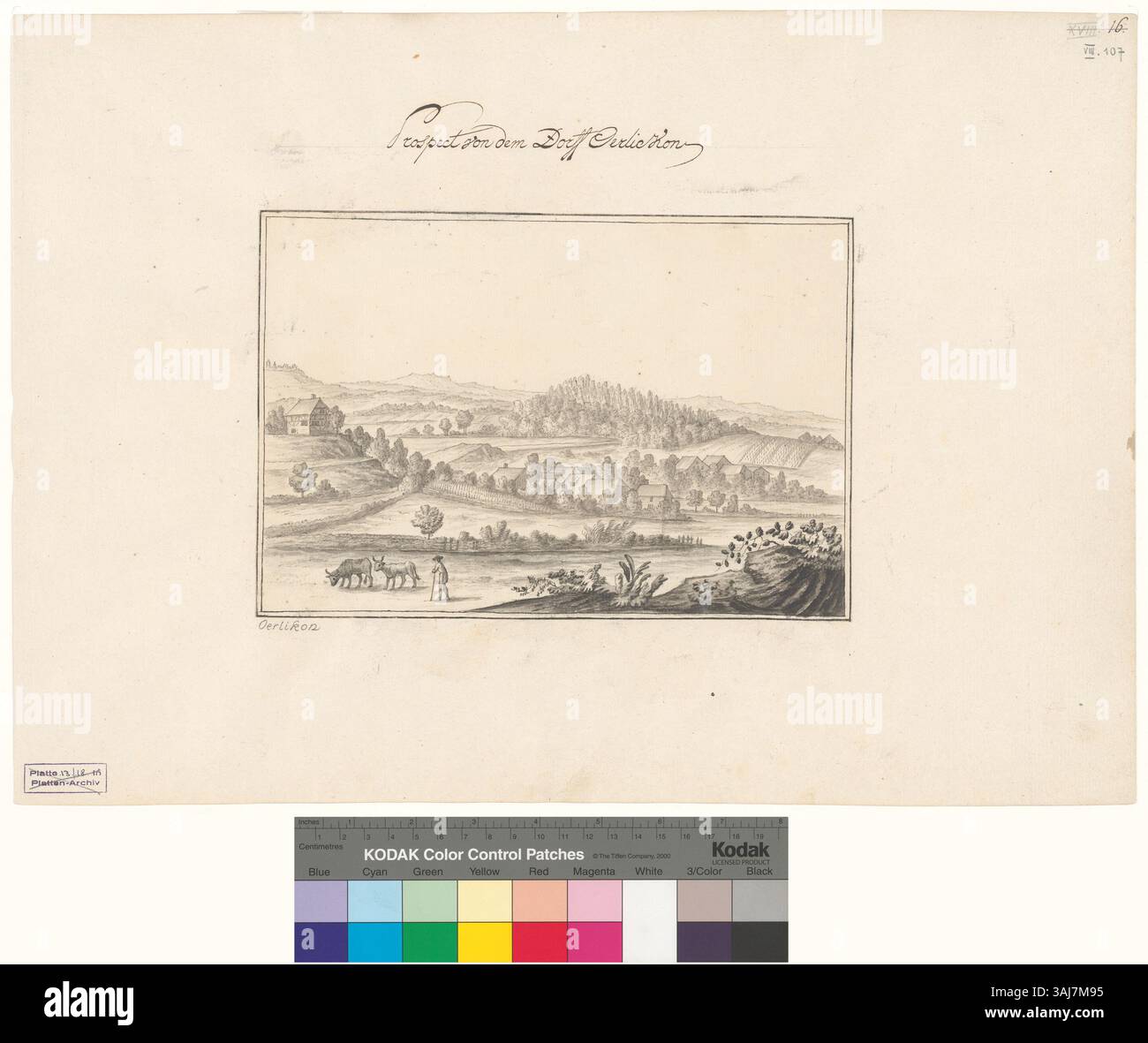 This drawing, created between 1770 and 1790, shows a prospect of the ...