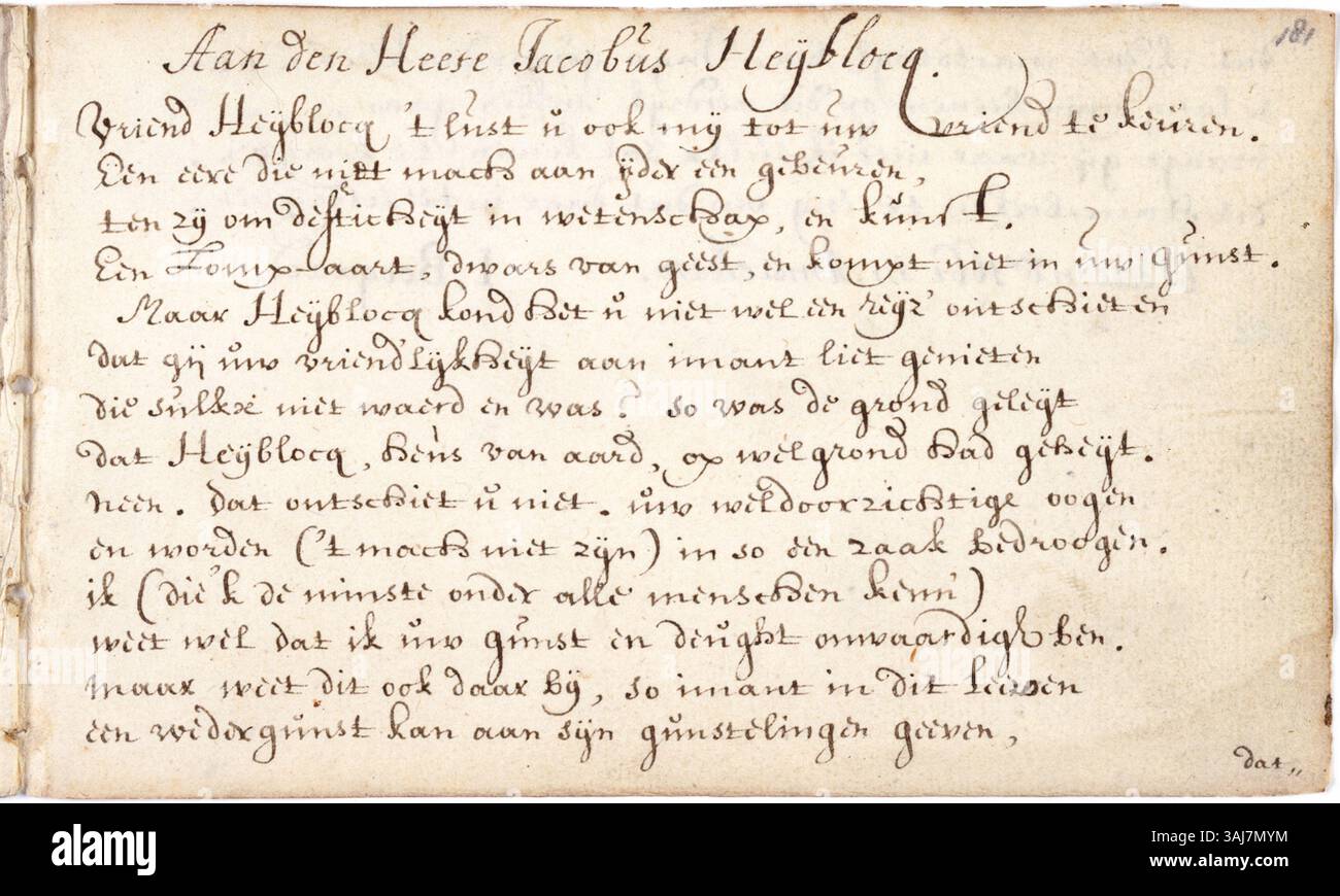 I. Boogaard's poem, featured on page 181 of the Album amicorum of Jacob ...