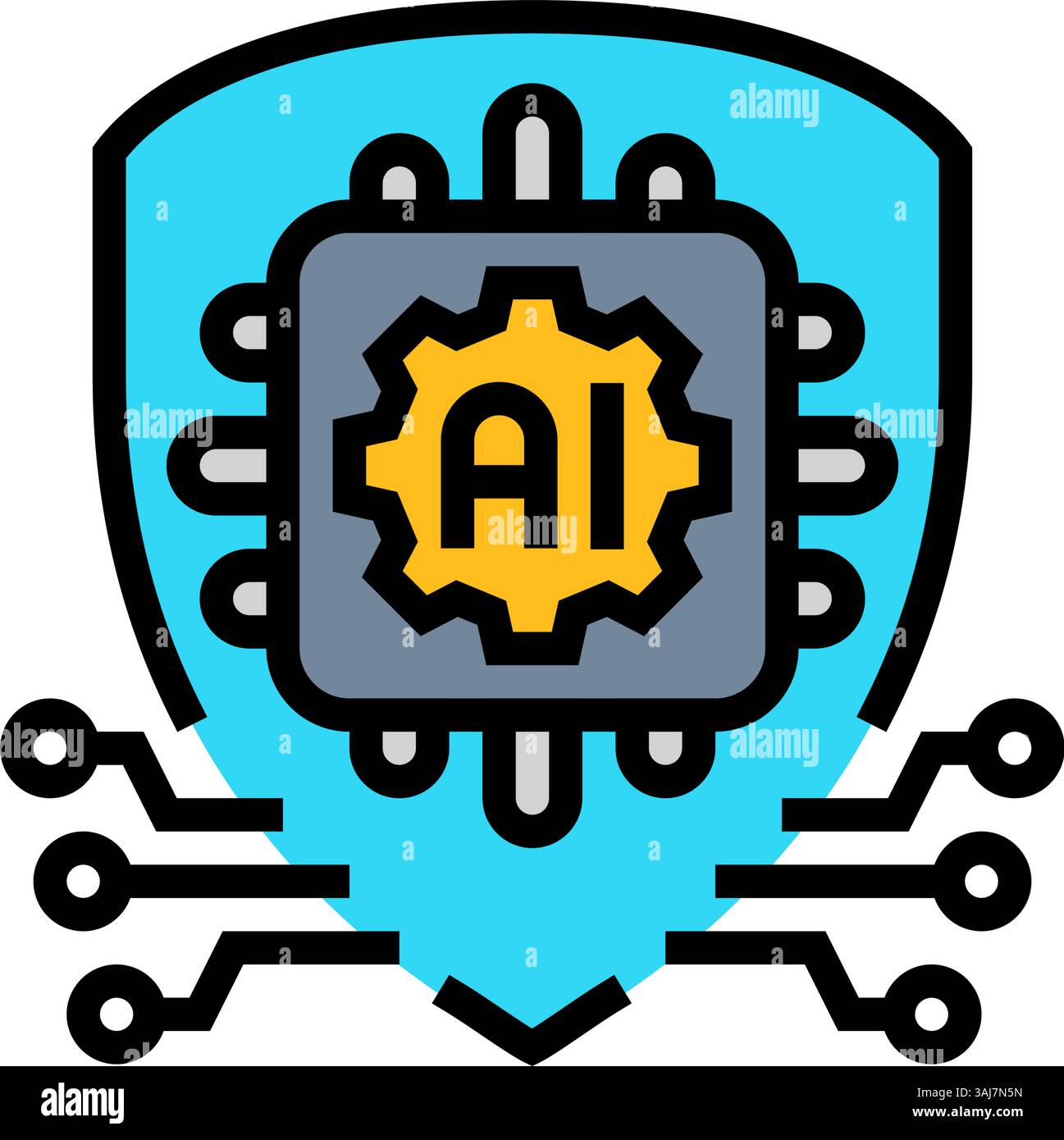 safe ai development ethical ai color icon vector illustration Stock ...