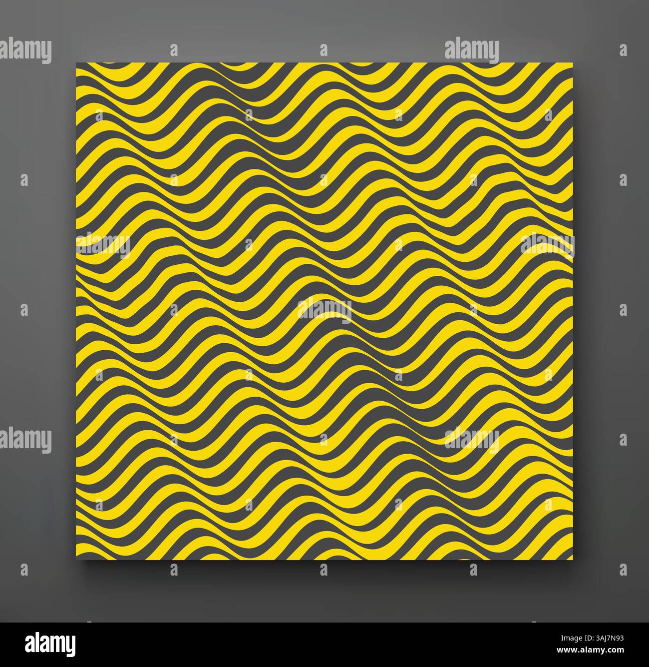 Black and yellow design. Pattern with optical illusion. Abstract 3D ...