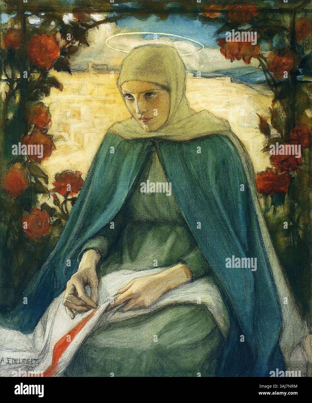 This 1898 watercolor sketch by Albert Edelfelt depicts the Virgin Mary ...