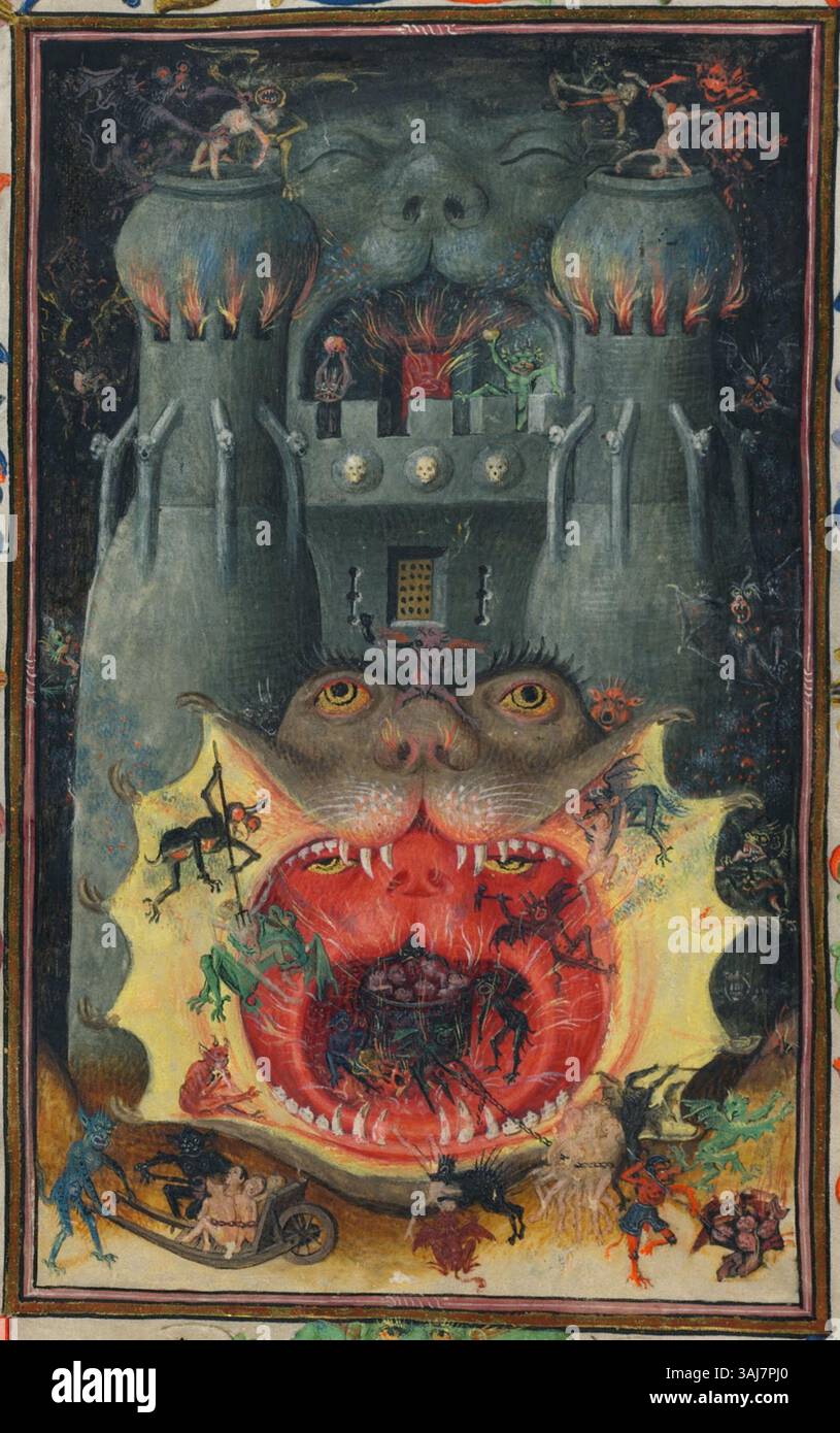 The 'Mouth of Hell; Final Absolution' illumination, created around 1440 ...