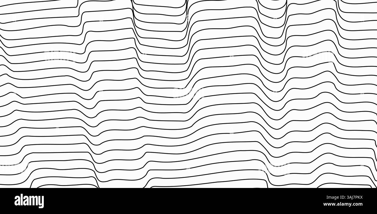Geometric line art background. Simple black and white motion line art ...