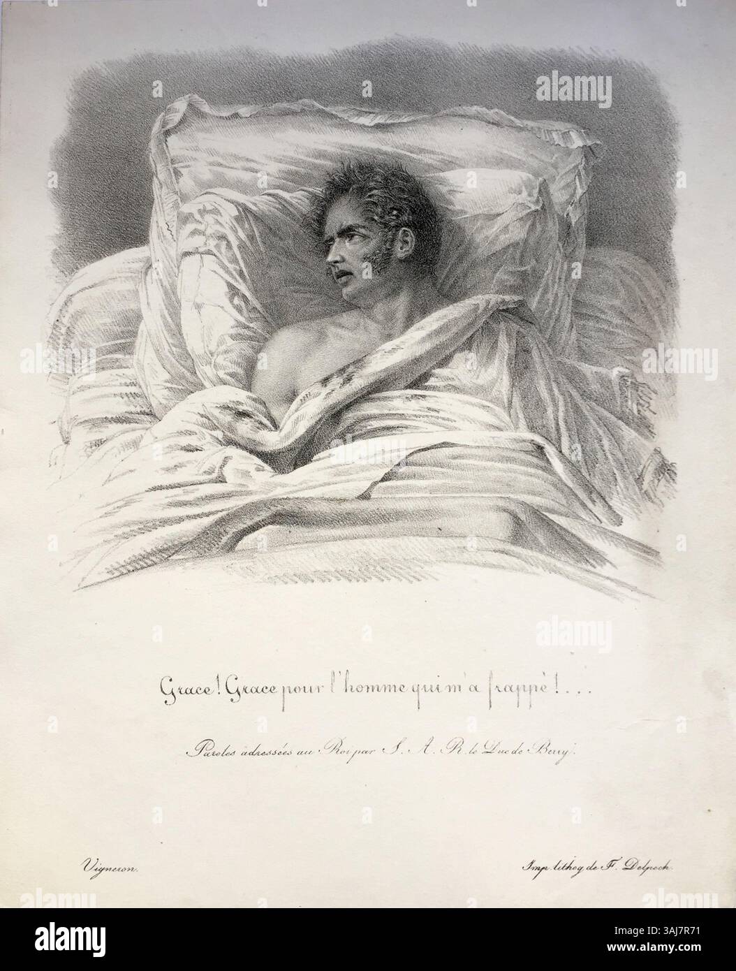 This lithograph by Pierre-Roch Vigneron, created around 1820, depicts ...