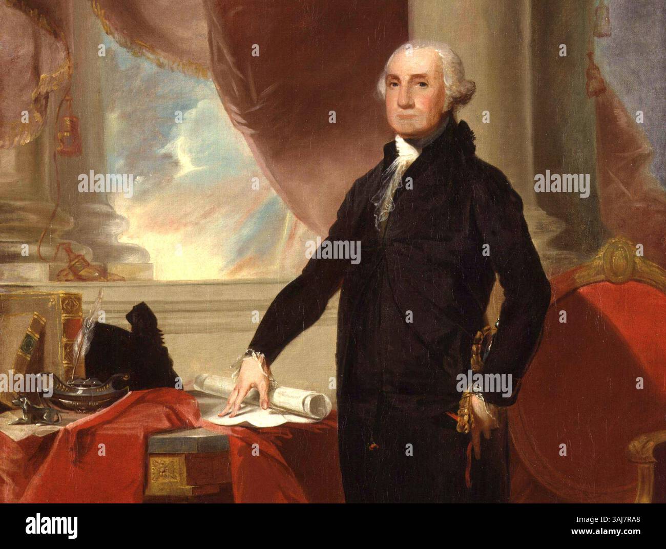 A cropped and brightened reproduction of the 1797 portrait of George ...