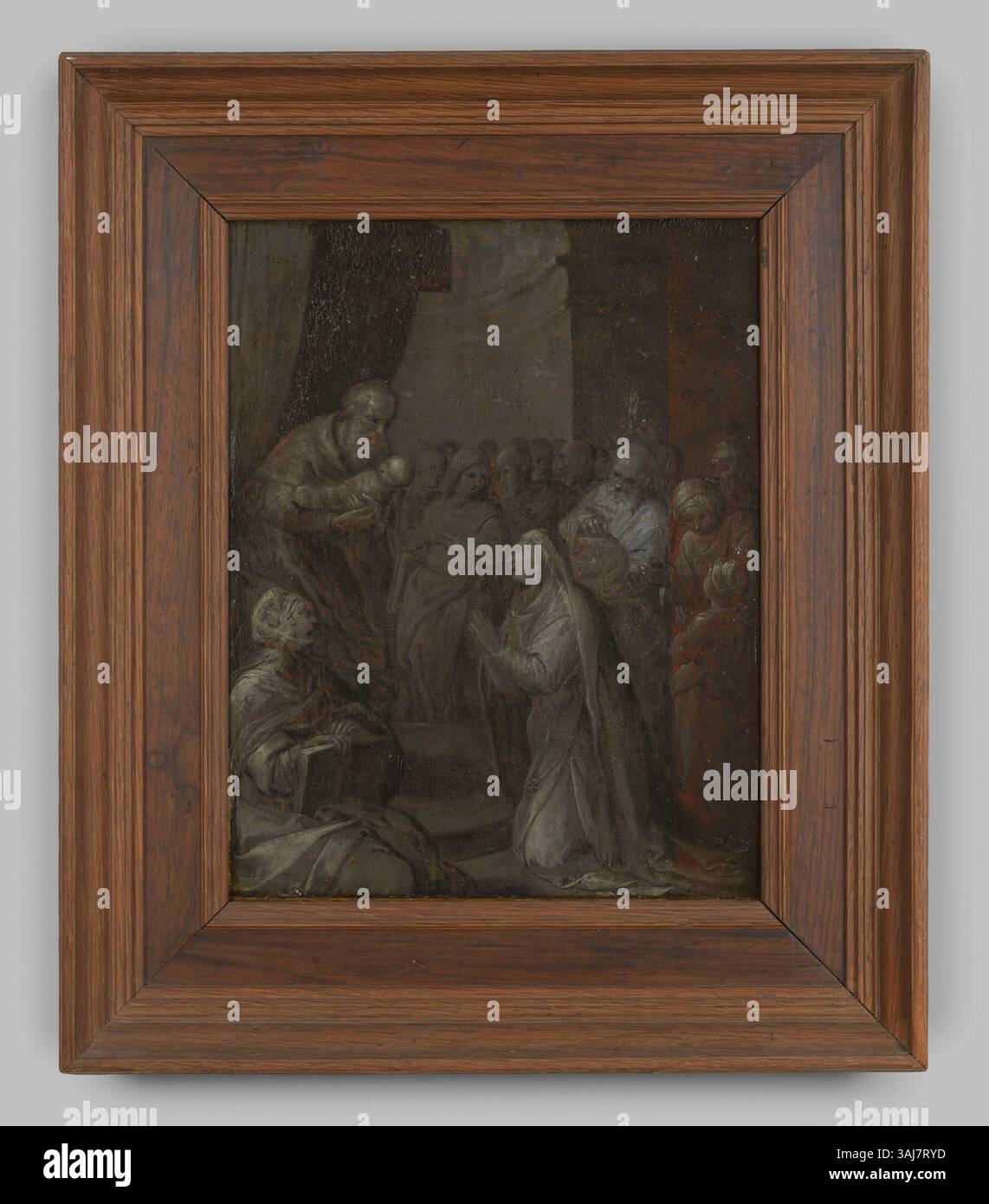 This 17th-century oil painting represents the biblical scene of Simeon ...