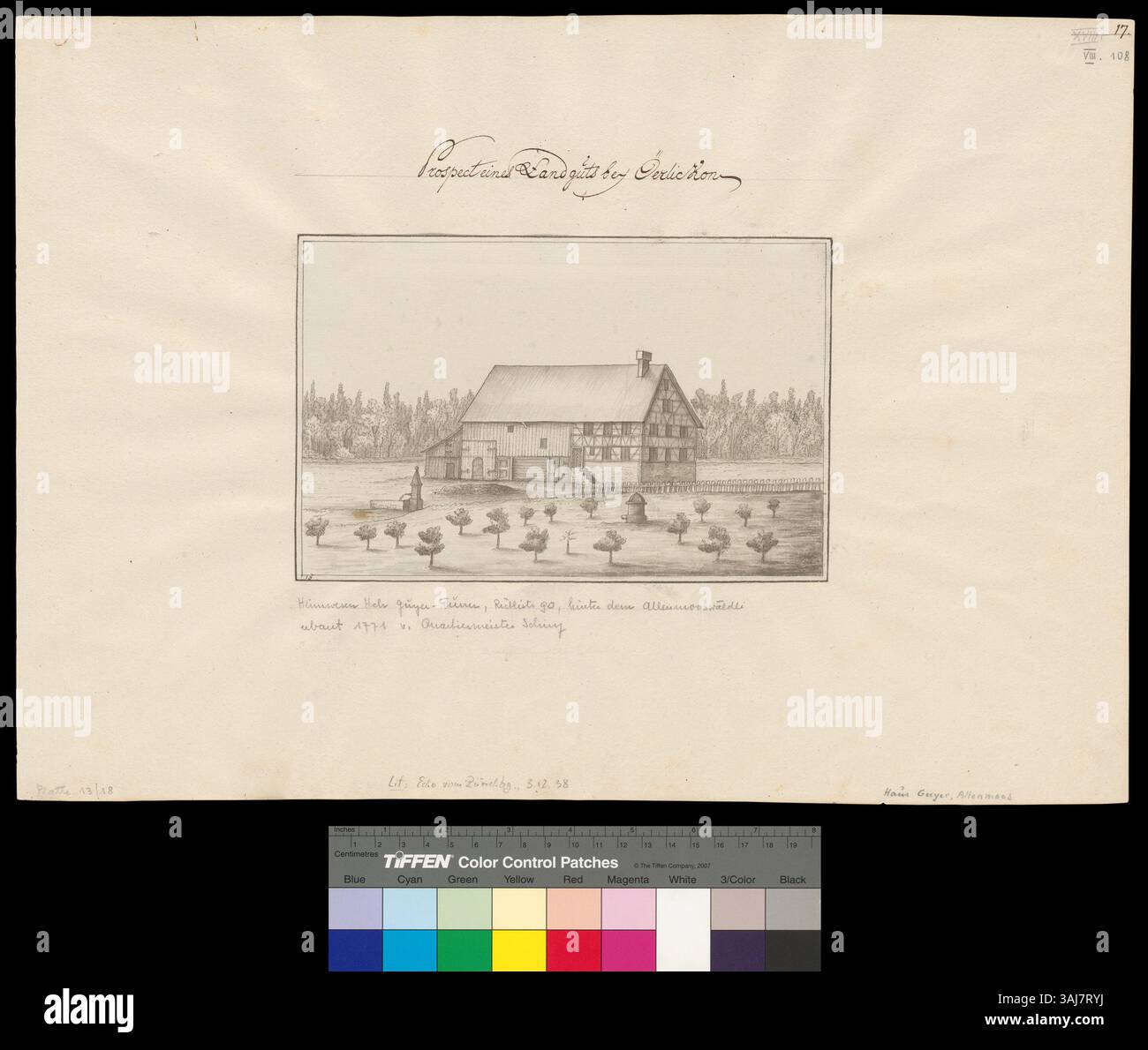This drawing from between 1771 and 1790 by Jakob Kuhn shows a country ...