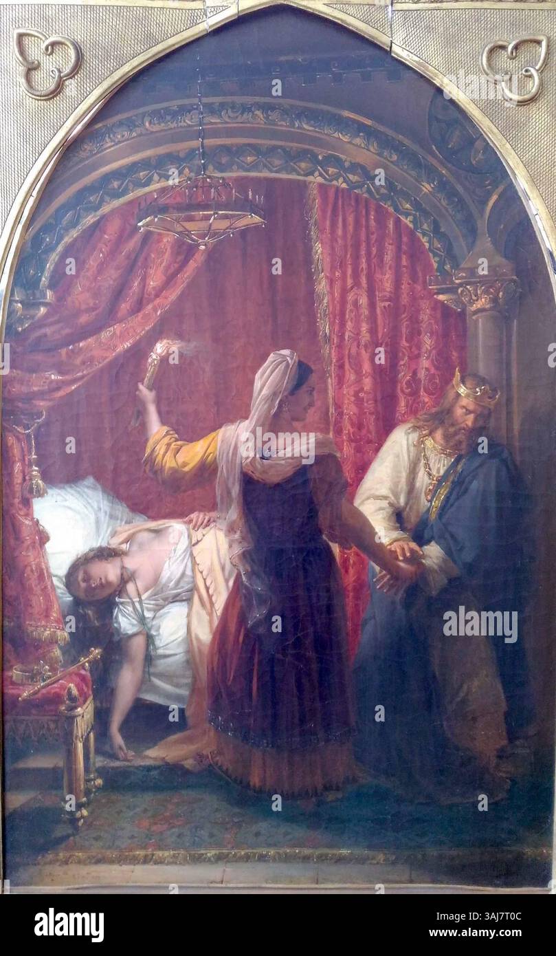 'Fredegund and Chilperic' (1826) by Auguste Couder depicts a dramatic ...