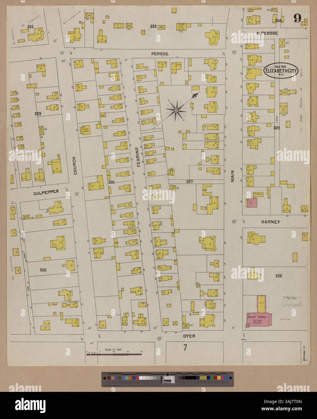 This 1902 Sanborn Fire Insurance Map of Elizabeth City, Pasquotank ...