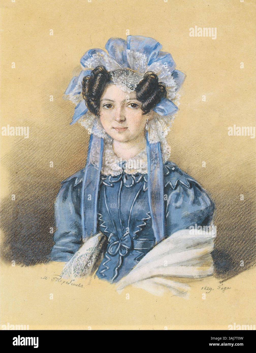 The 1829 portrait of Alexandra Andreevna Strynskaya by Mikhail ...