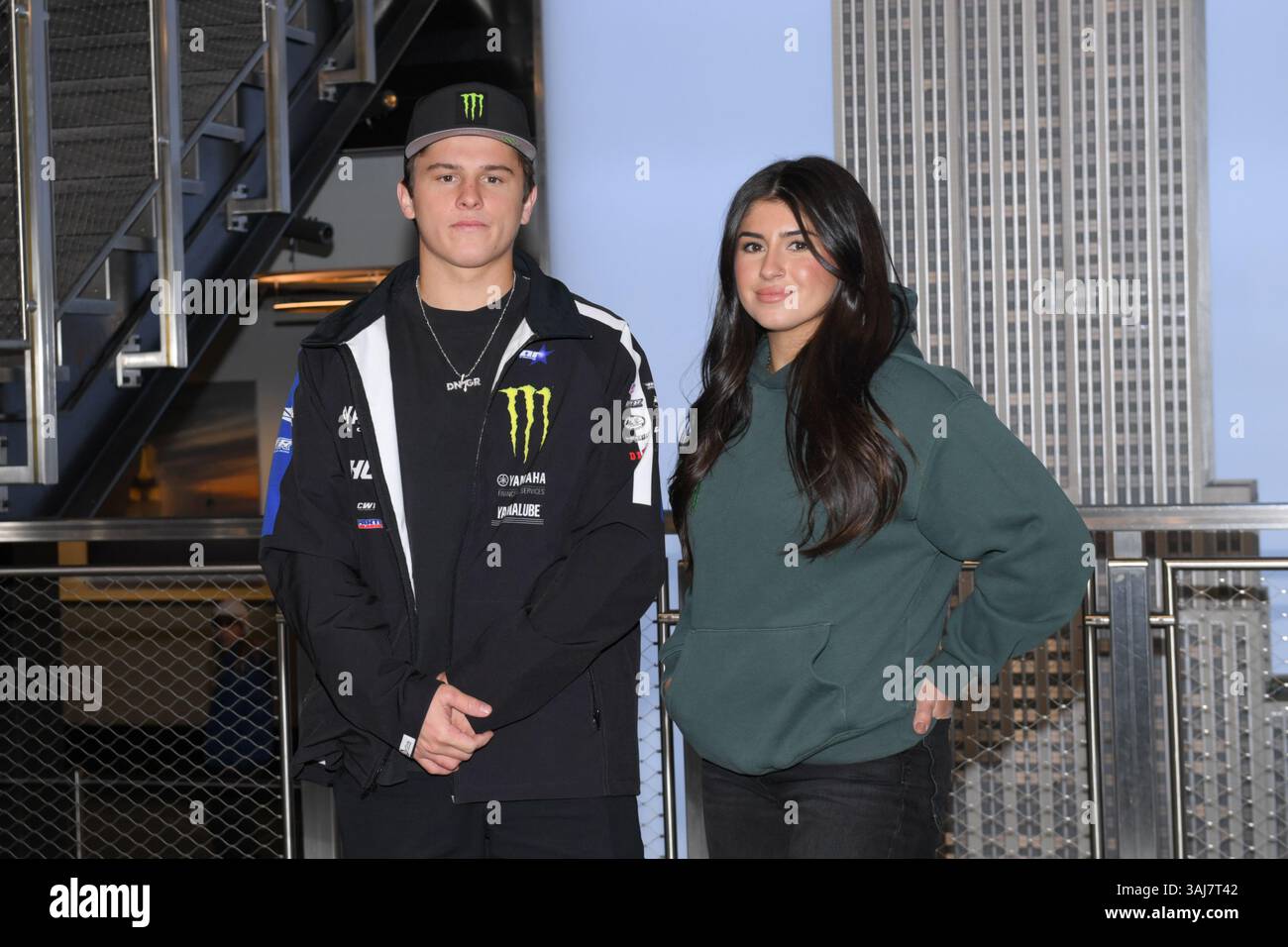 New York, USA. 10th Apr, 2025. Famed motorsports siblings Haiden Deegan ...