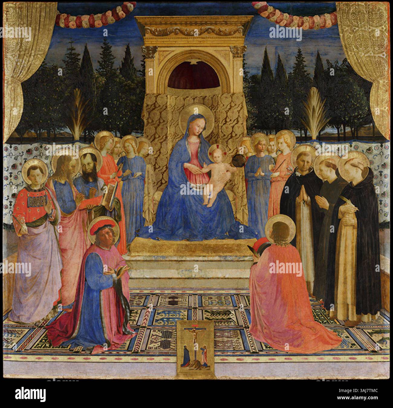 Fra Angelico’s San Marco Altarpiece, created between 1438 and 1443, depicts religious scenes ...