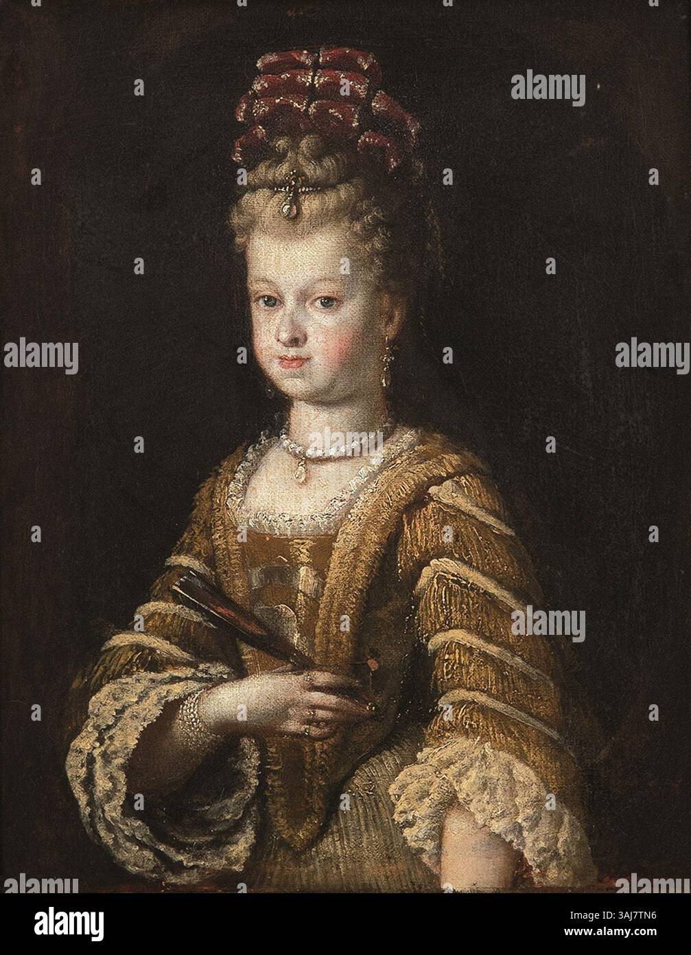 This oil portrait attributed to Miguel Jacinto Meléndez shows Maria ...